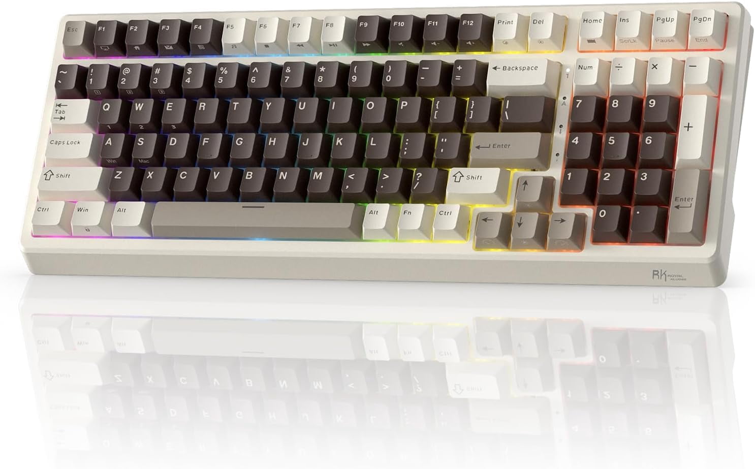 F99 Wireless Mechanical Keyboard with Numper Pad Tri-Mode Hot Swappable ...