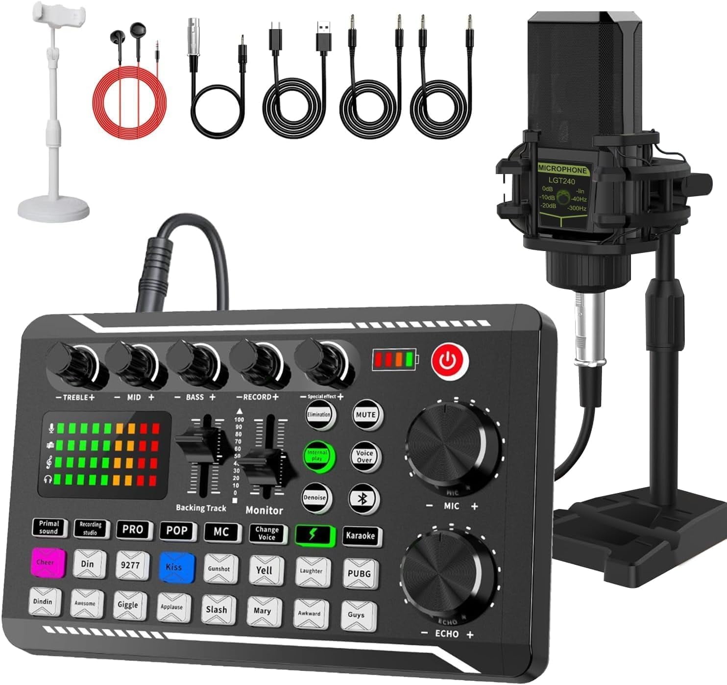 F998 Podcast Equipment Bundle, o Interface & BM888 Recording Studio ...