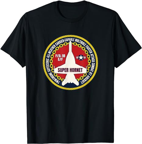 FA-18 Super Hornet Naval Military Jet Fighter Aircraft T-Shirt ...