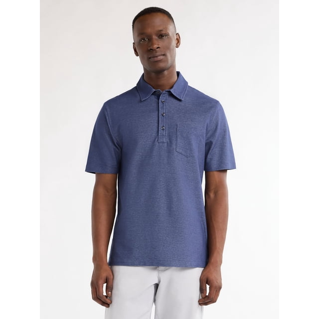 Free Assembly Men's Long Placket Polo, Sizes S-3XL - Walmart.com