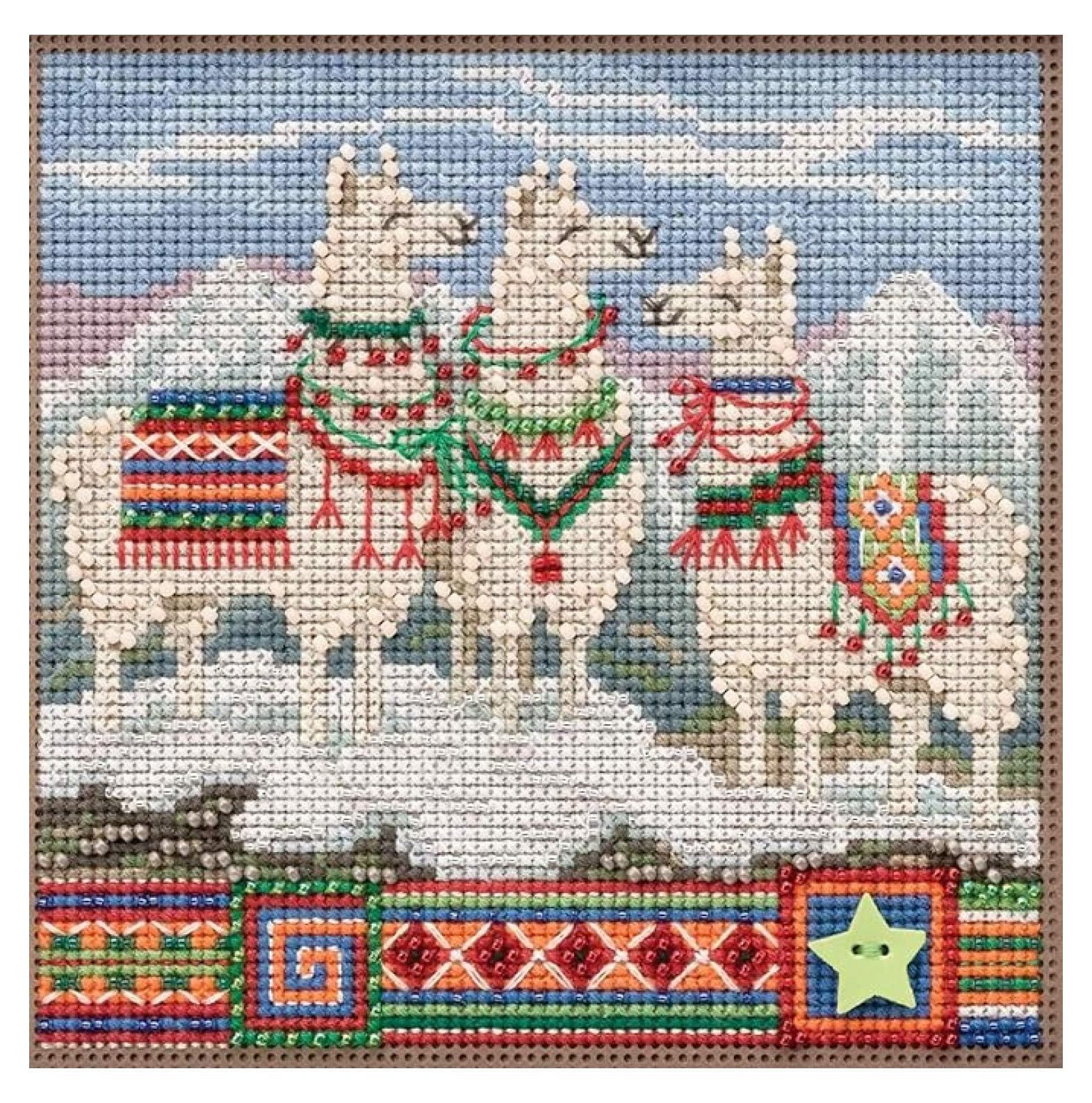 FA La La Llamas Beaded Counted Cross Stitch Kit Buttons & Beads 2019 ...