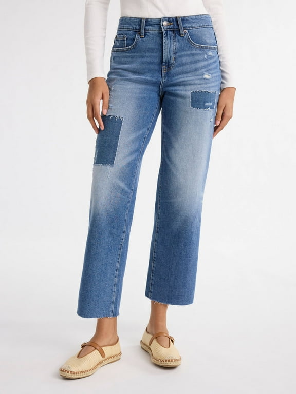 Free Assembly Women's Super High Rise Straight Jeans - Walmart.com