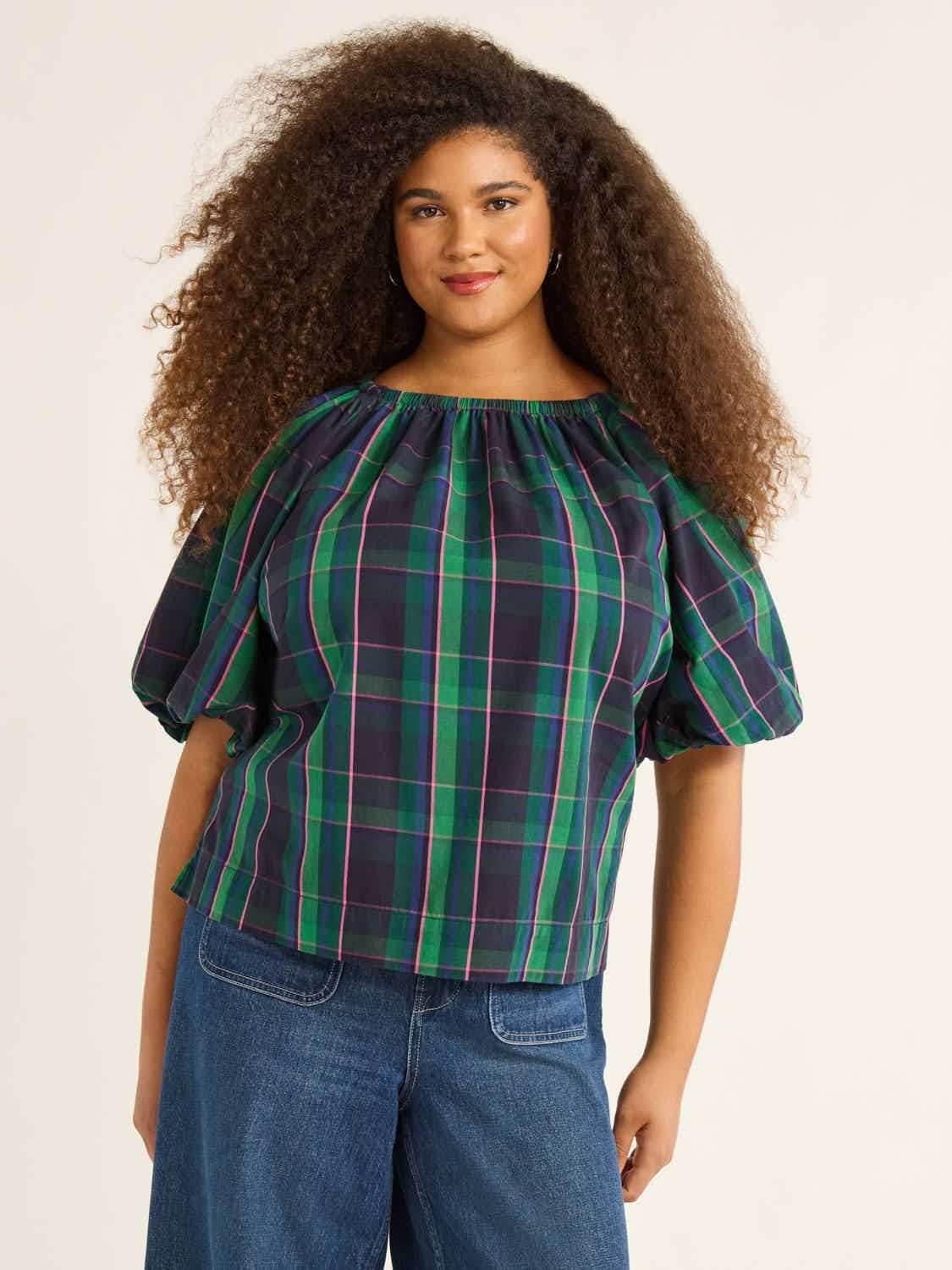 Free Assembly Puff Shoulder Blouse - Walmart.com
