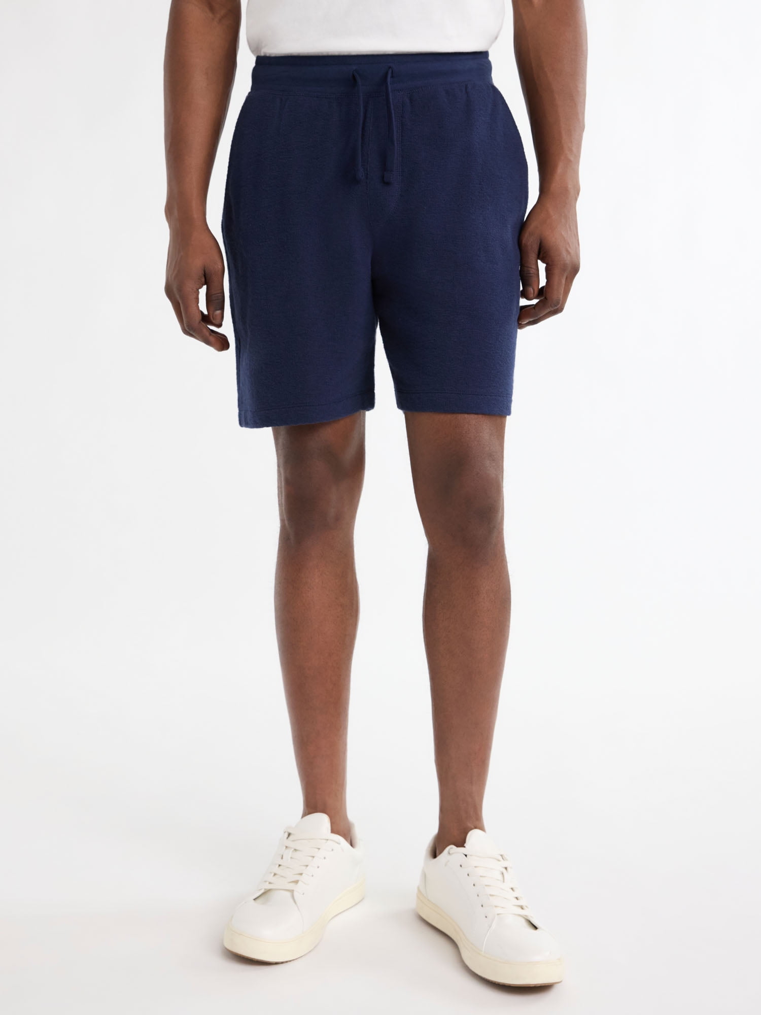 Free Assembly Men's Textured Cotton Pull On Shorts, 7" Inseam, Sizes XS ...