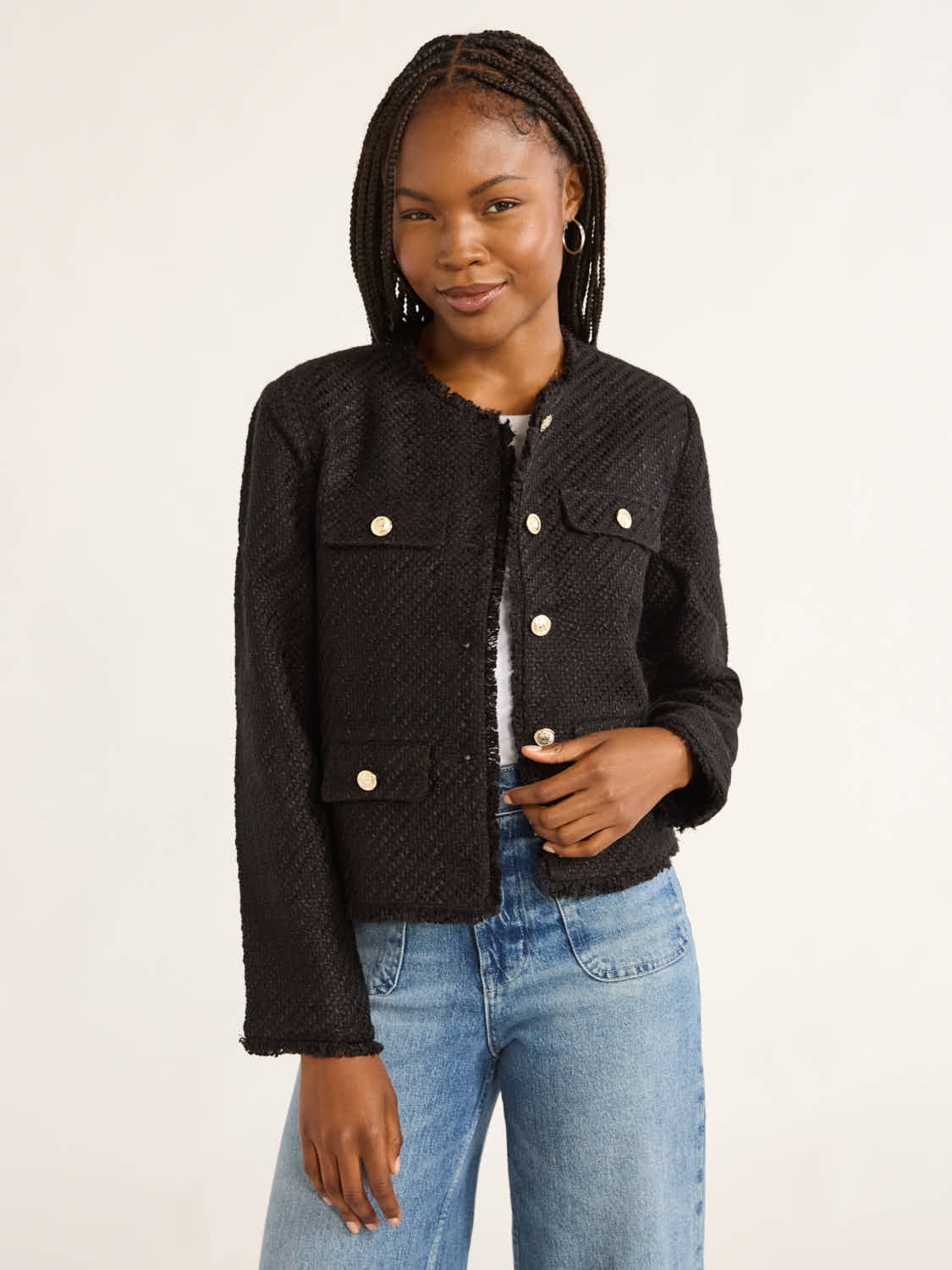 Free Assembly Women’s and Women's Plus Tweed Jacket, Sizes XS-4X ...