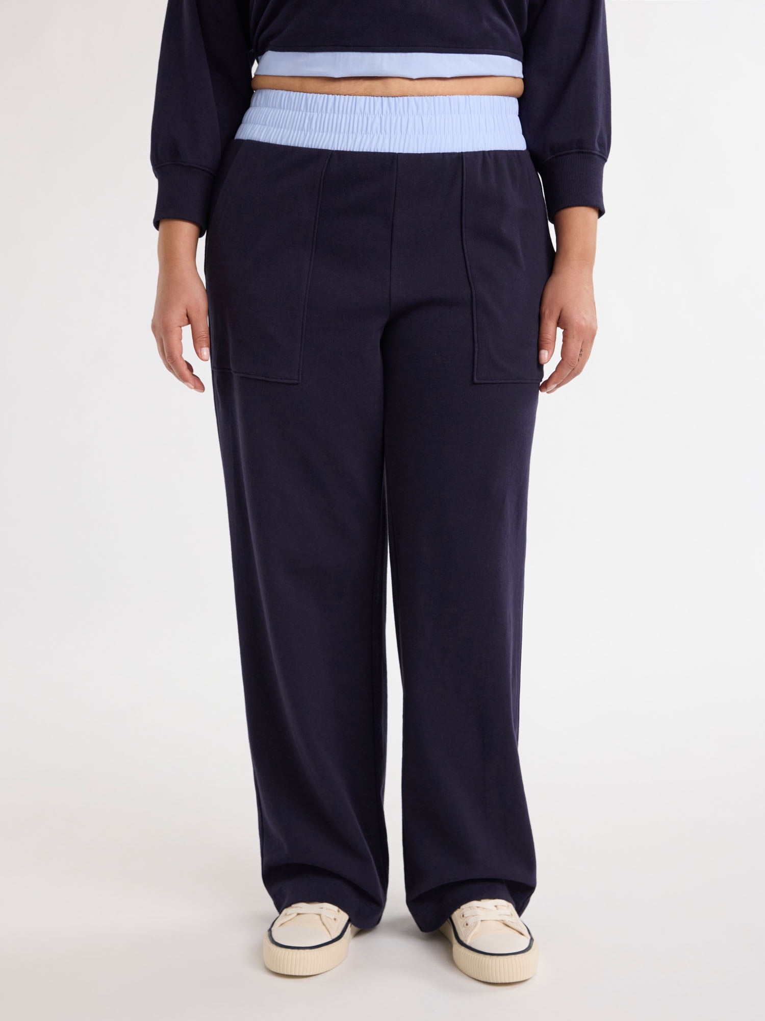 Free Assembly Women’s and Women's Plus Cotton Mixy Pants, 31" Inseam ...