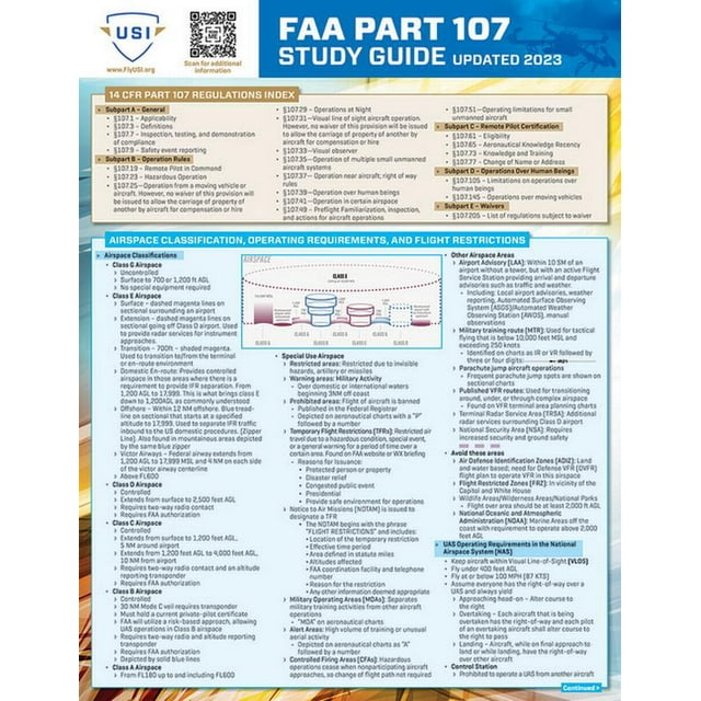 FAA Part 107 Drone Study Guide: A Quickstudy Laminated Reference Guide ...