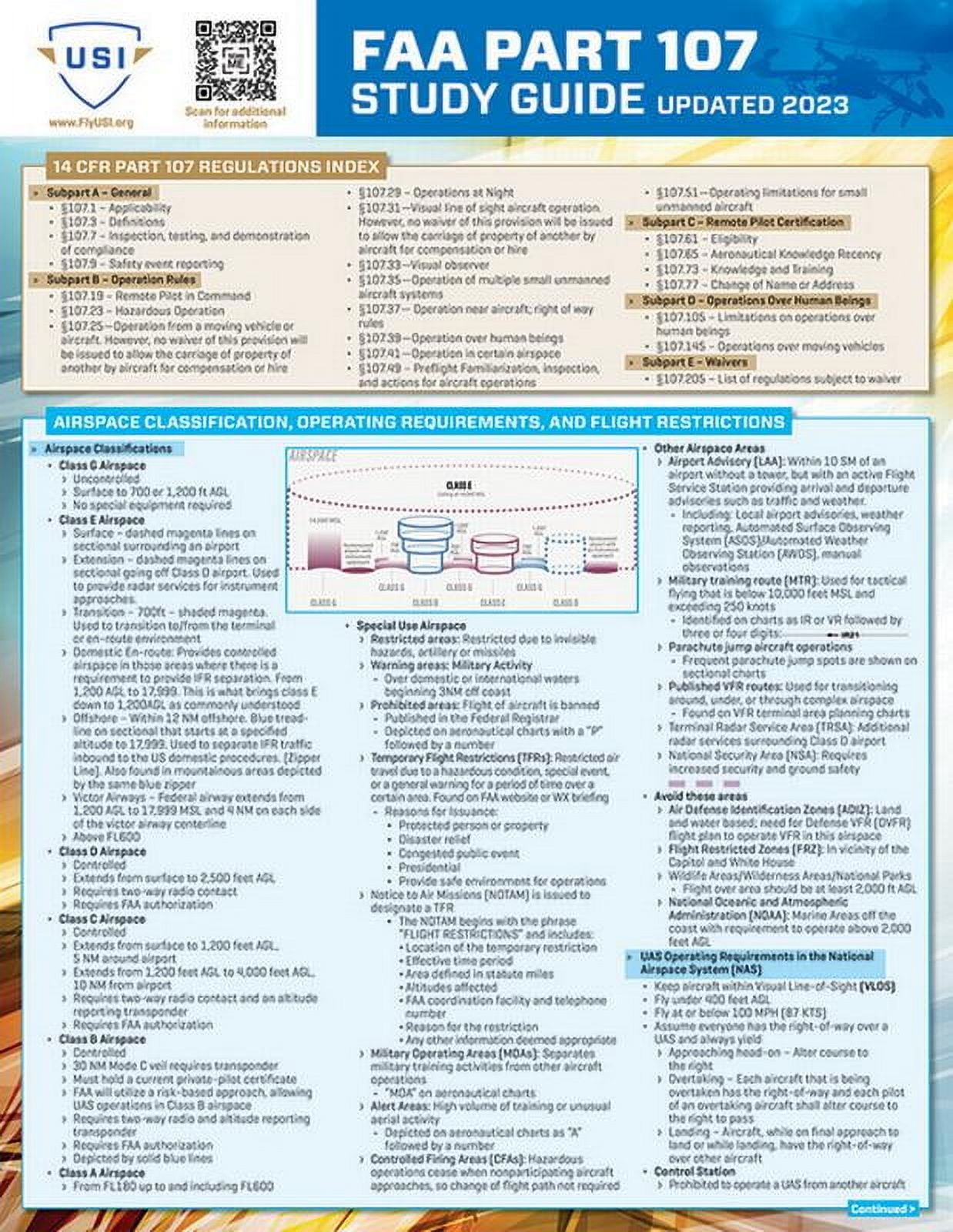 FAA Part 107 Drone Study Guide: A Quickstudy Laminated Reference Guide ...
