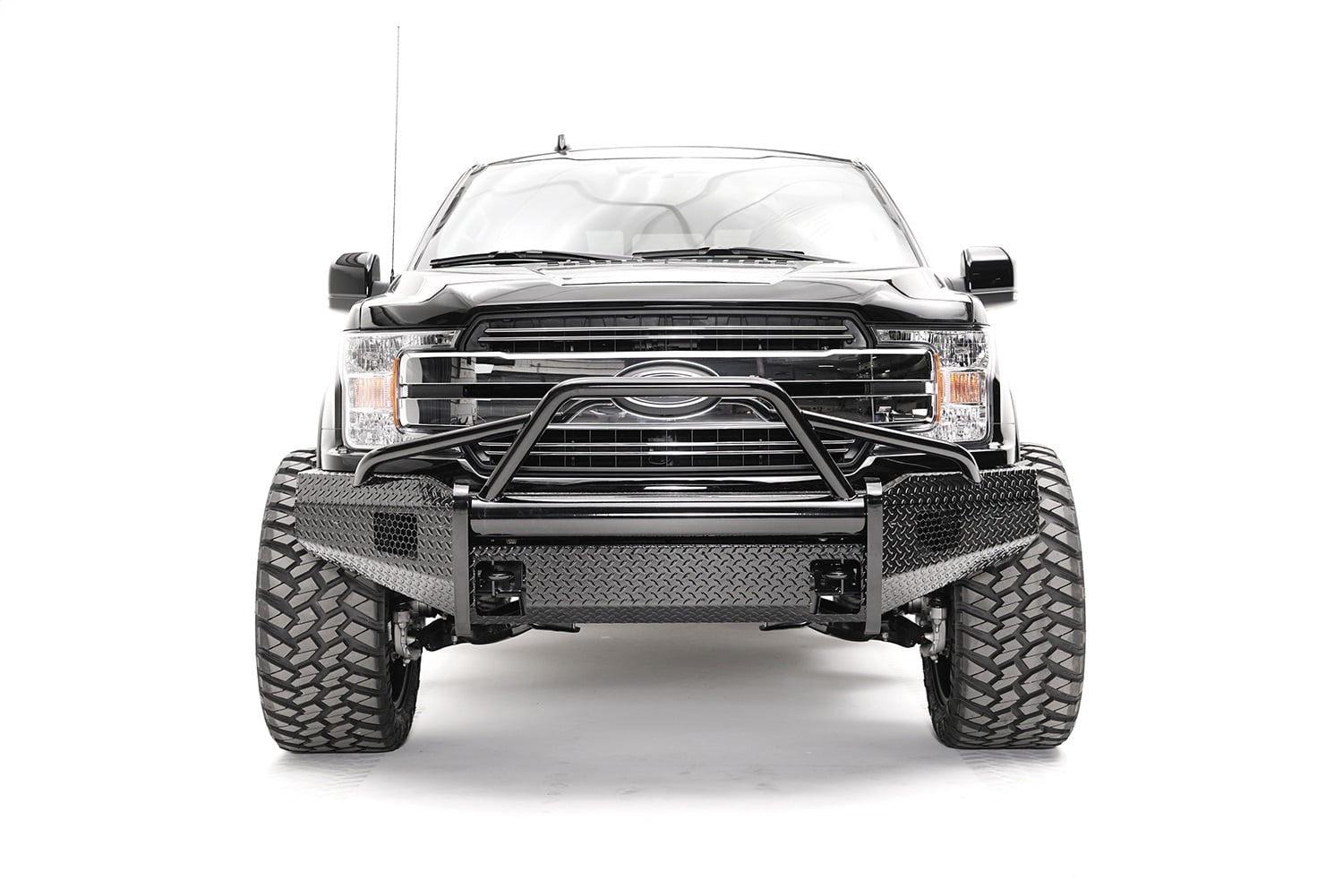 FAB FOURS 18-C F150 BLACK STEEL FULL PRE-RUNNER W/ TOW HOOKS Fits ...
