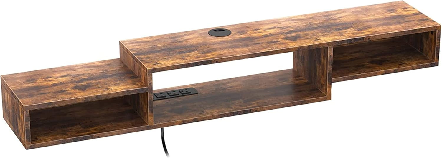 FABATO 59" Floating TV Stand with Power Outlet Wall Mounted Media ...