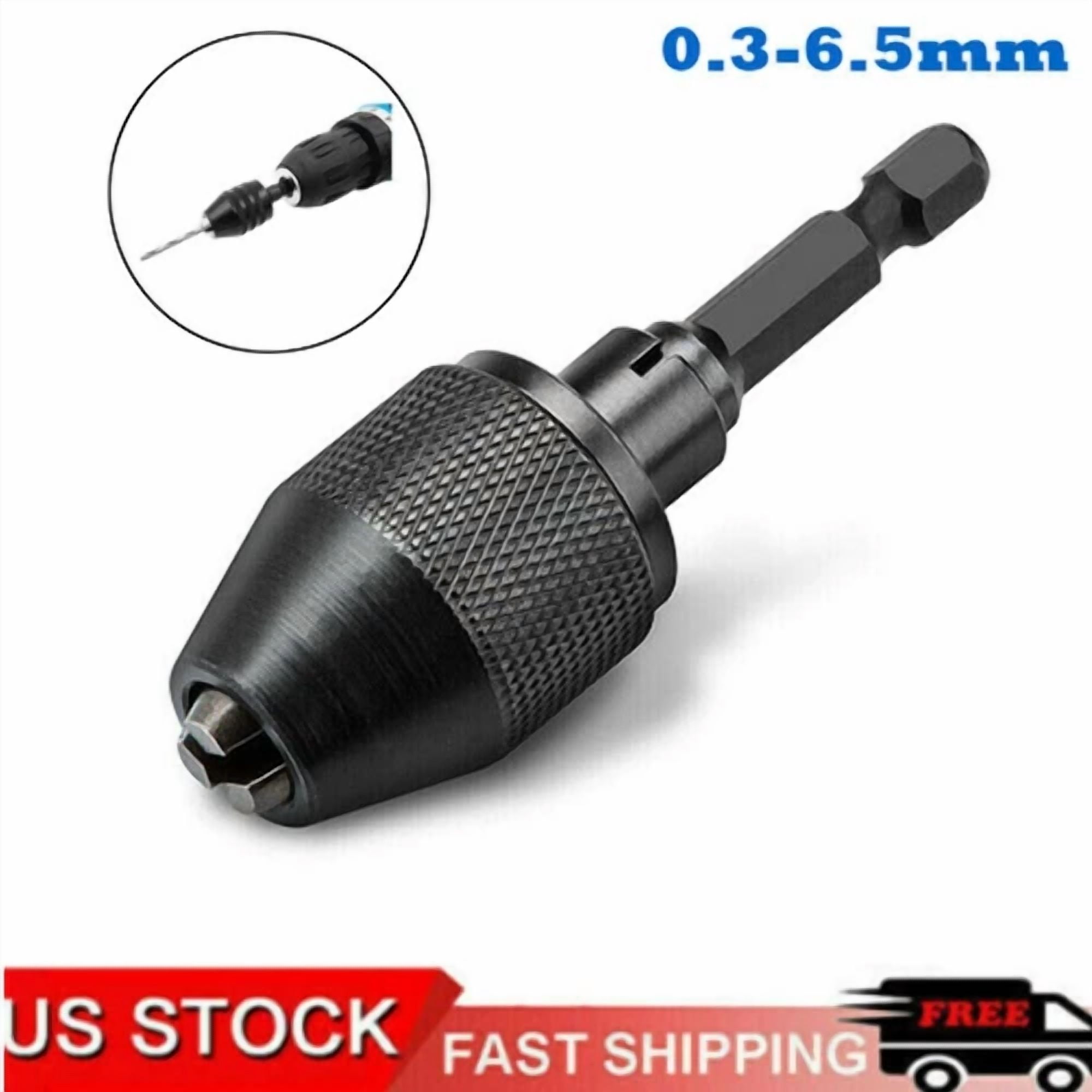 FABLE- 1/4Inch Keyless Chuck Conversion Hex Shank Adapter Drill Bit ...