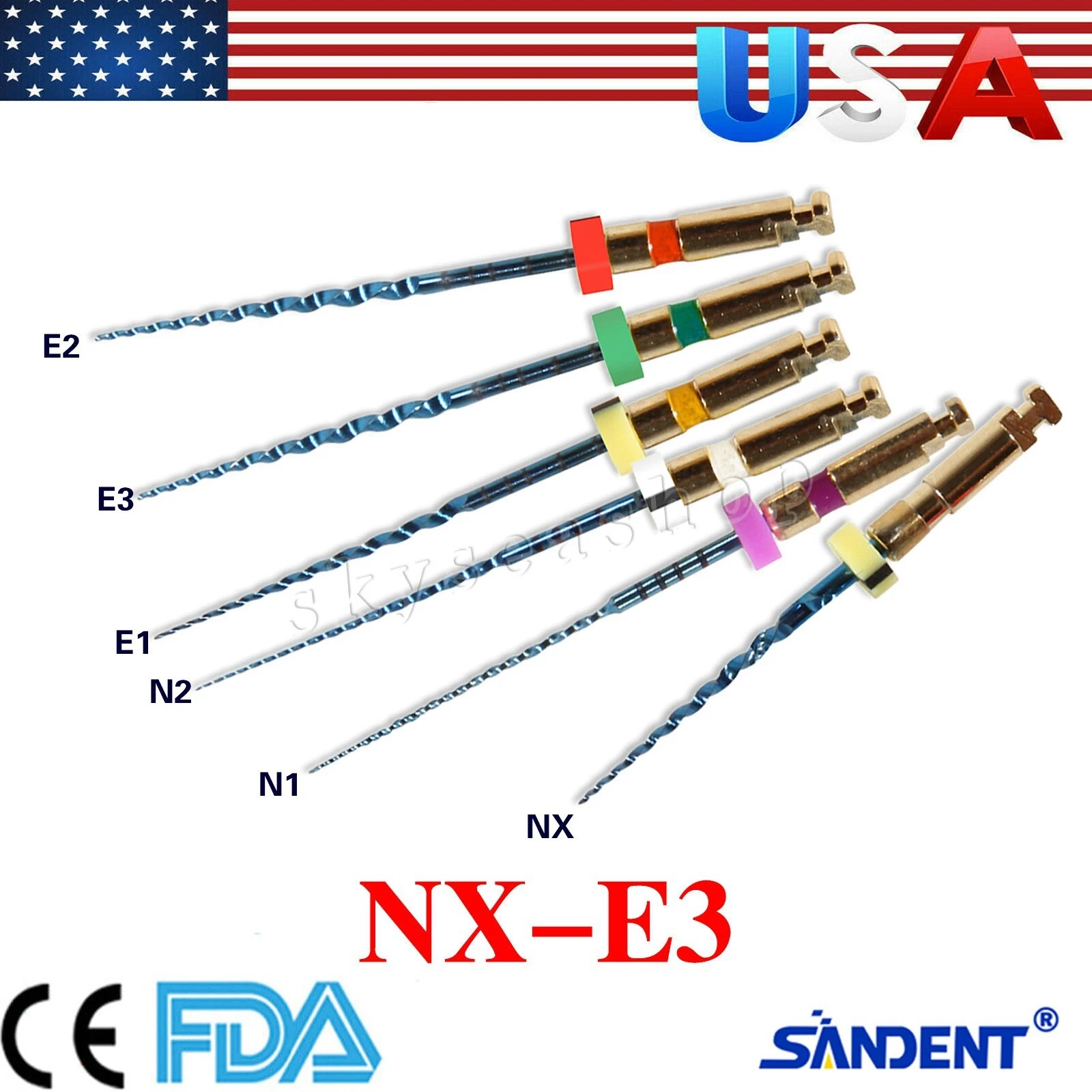 FABLE- 1 Pack Dental Endodontic Niti Rotary Files Tip For Endo Motor Root Canal Nx-E3 - Walmart.com