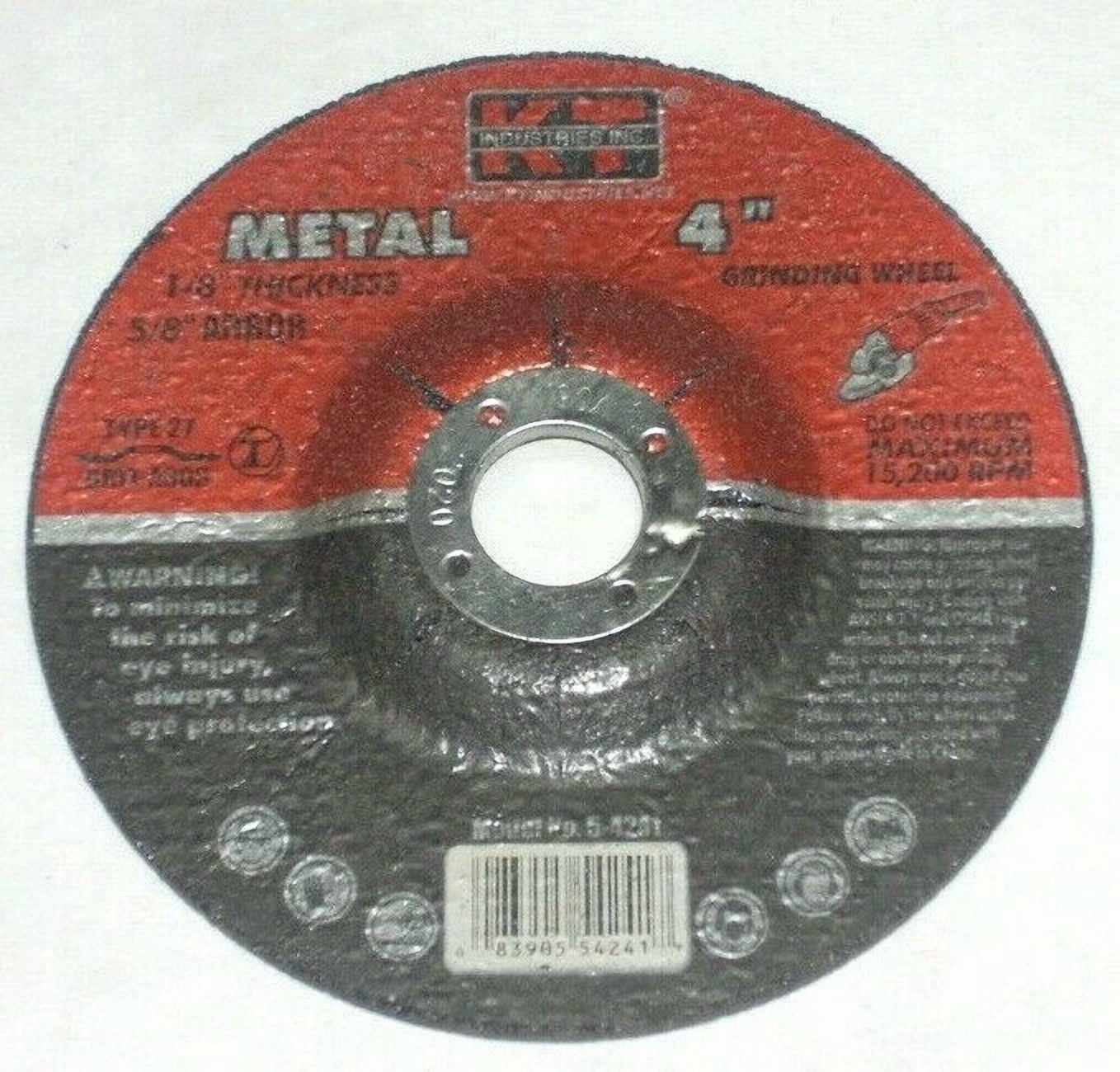 FABLE- 10 Kt Industries 5-4241 Metal Grinding Wheels 4 X 1/8 X 5/8 For ...