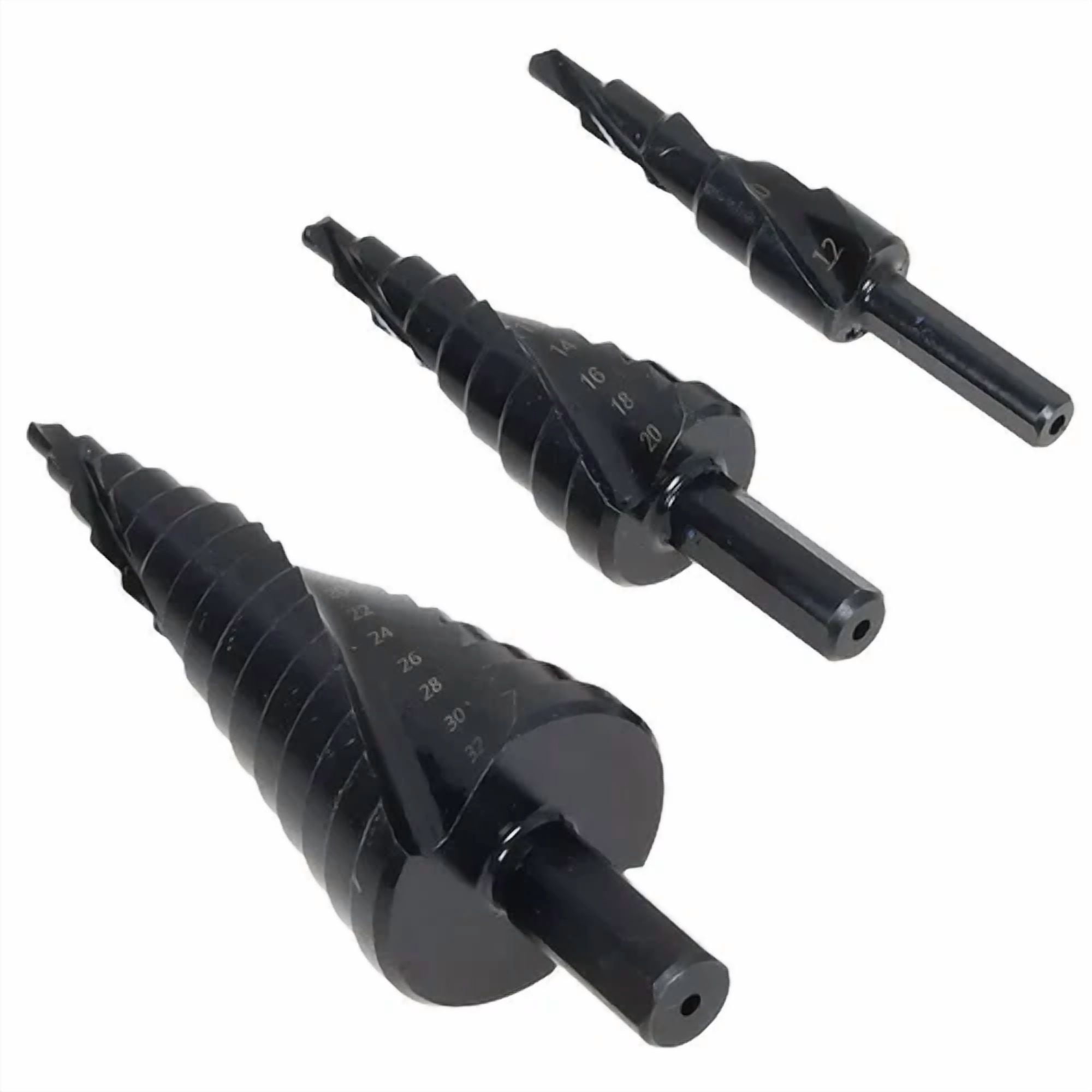 FABLE- 3Pcs/Set 6-10Mm Shank Hss Step Drill Bit Set Large Cone Titanium ...