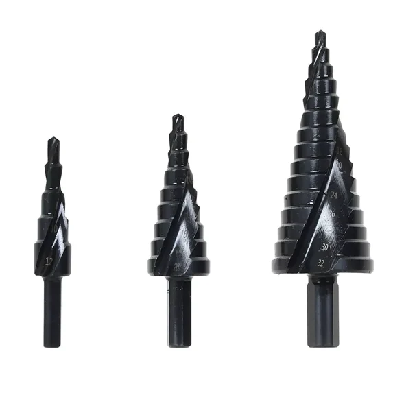 FABLE- 3X Hss Step Drill Bit Set Large Cone Titanium Bit Set Hole ...