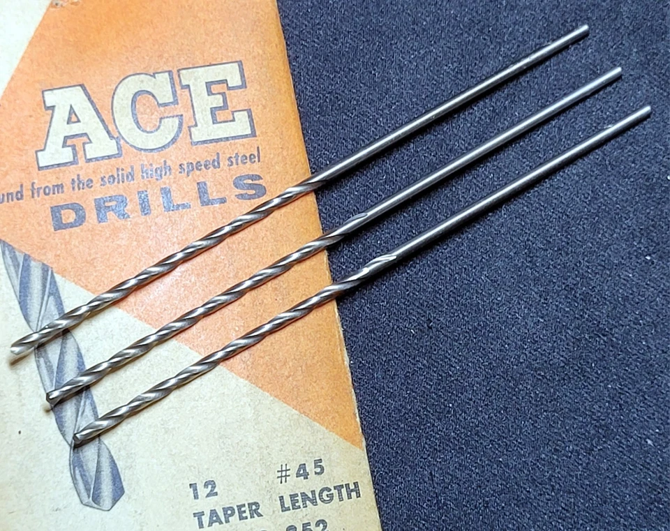 FABLE- #45 (.0820") Taper Length Drill Bit Hss 118° Point 2 Flute Ace ...