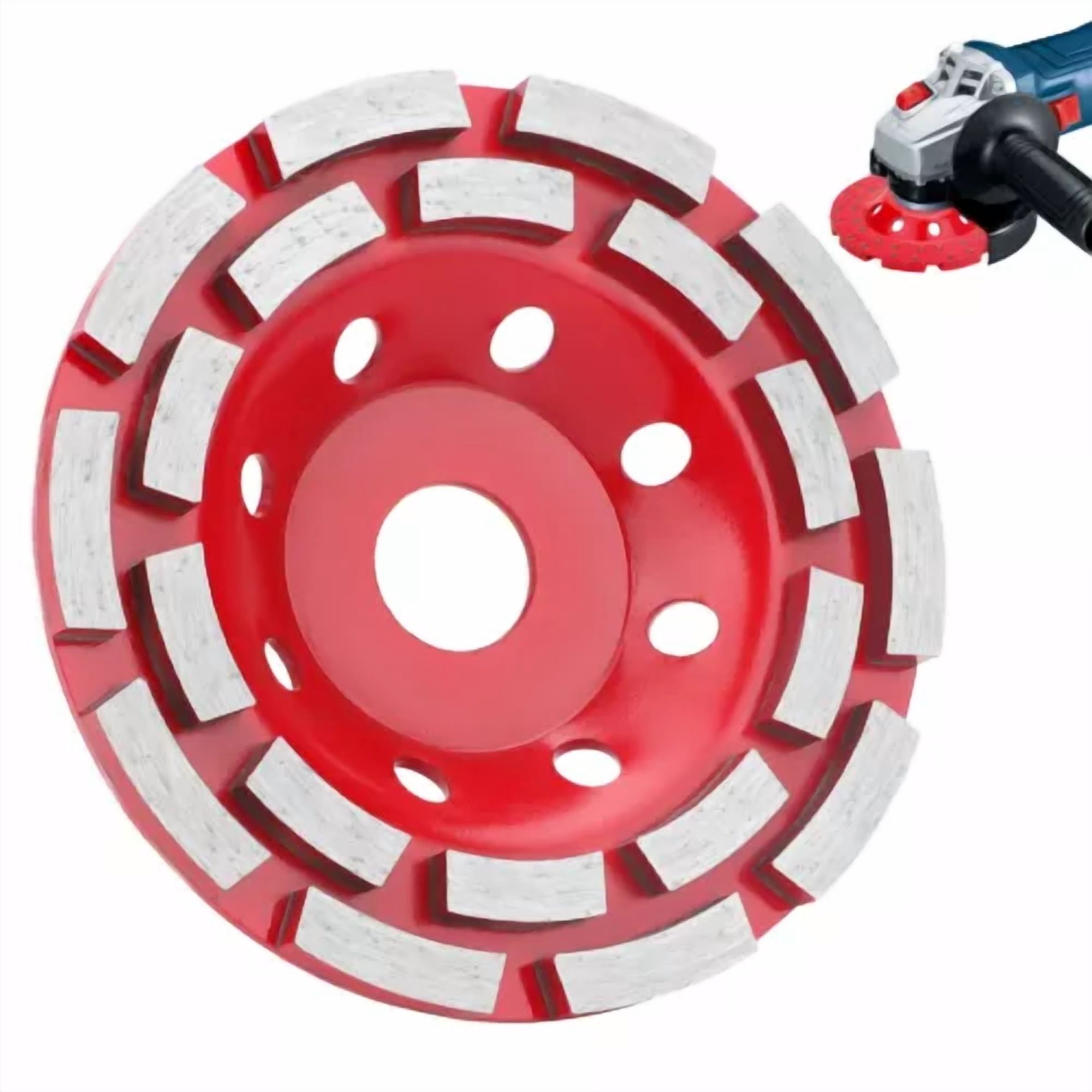 FABLE- 5" Diamond Grinding Cup Wheel Disc Double Row Segment Grinder ...