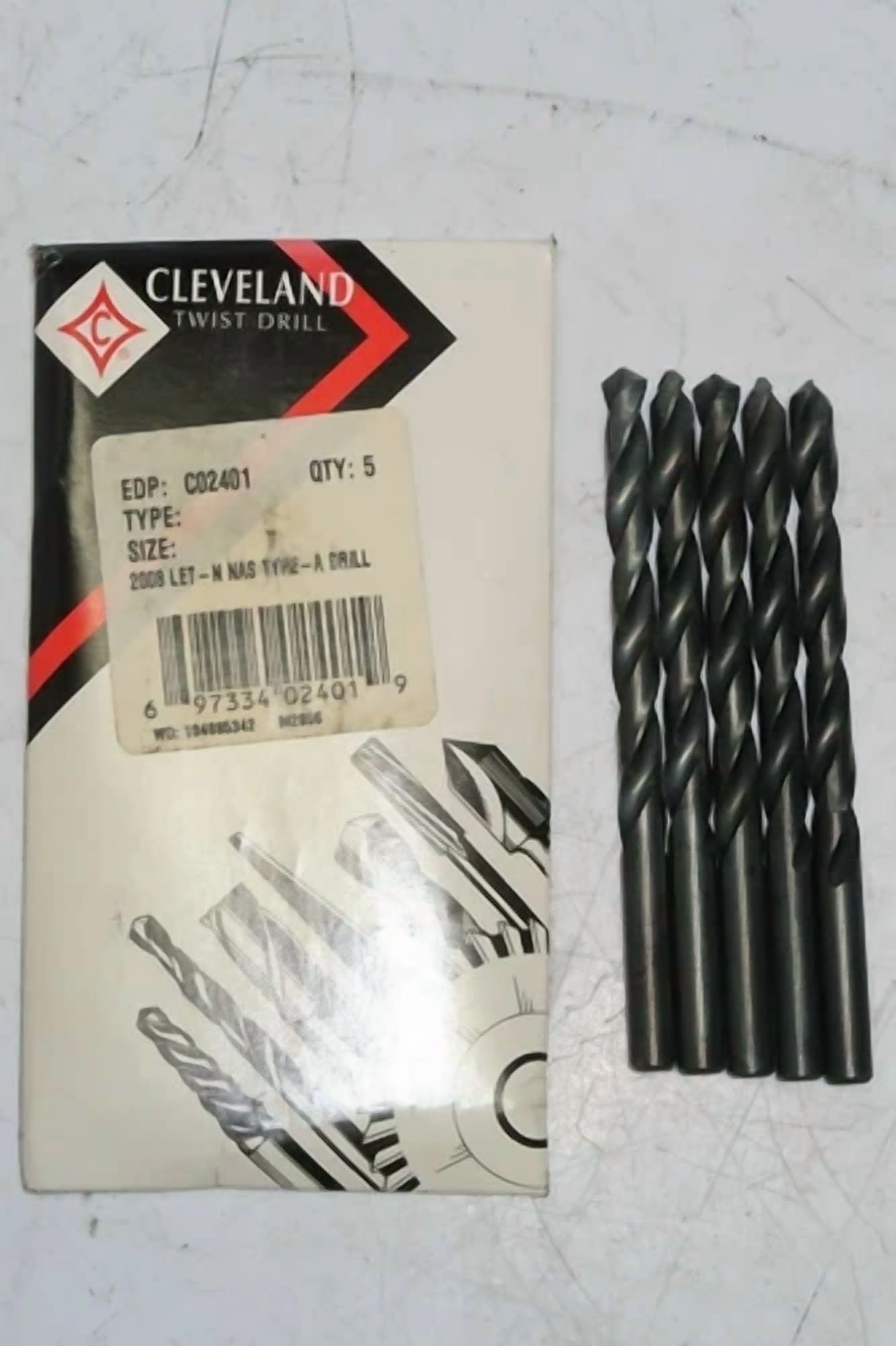 FABLE- 5 Pcs Cleveland Letter N Nas Type-A Jobber Twist Drill Bits ...
