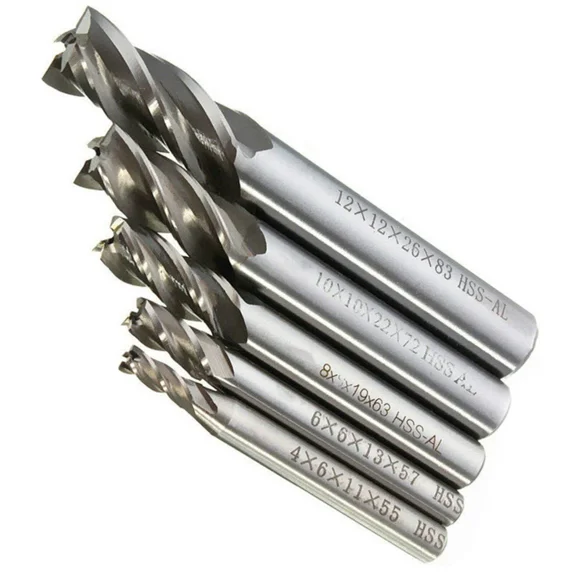FABLE- 5Pcs Cnc Straight Drill Bits Hss Shank 4 Flutes Engraving ...
