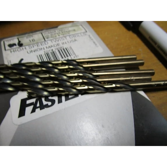 FABLE- (6) #16 Hss 135Â° Split Point Black And Gold Finish Jobber Drill ...