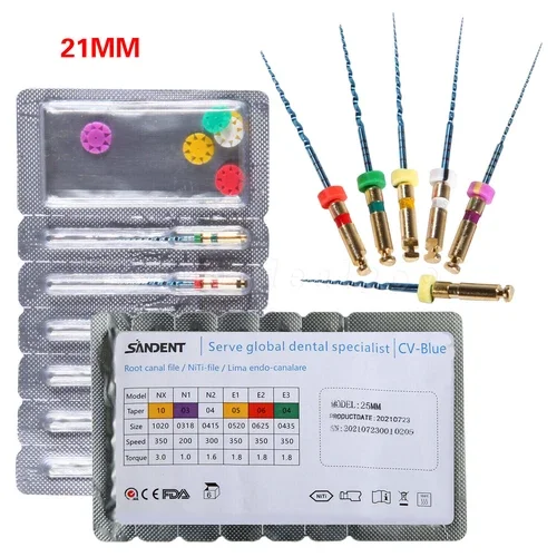 FABLE- 6Pc Dental Endodontic Endo Files Niti Rotary Tip Assorted 21Mm ...