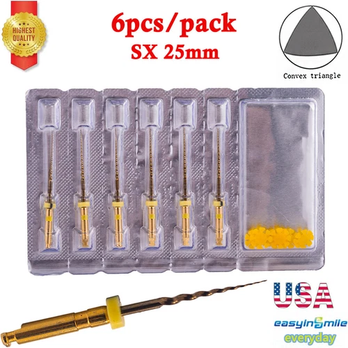 FABLE- 6Pc Dental X-Pro Gold Taper Endodontic Root Canal Files Sx 19Mm ...