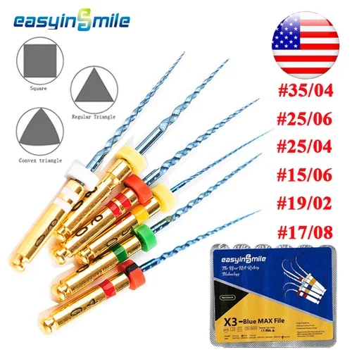 FABLE- 6Pc Endodontic Endo Rotary Files X3 Dental Niti Root Canal Files ...