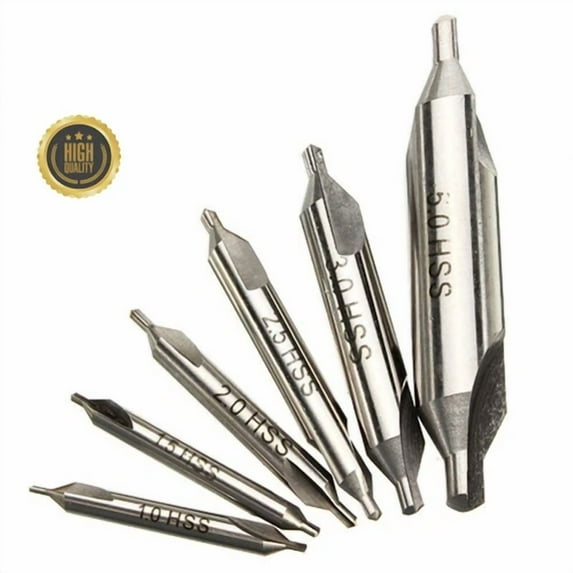 FABLE- 6Pcs Hss Center Drill Bits Set Combined Countersinks Kit 60 ...