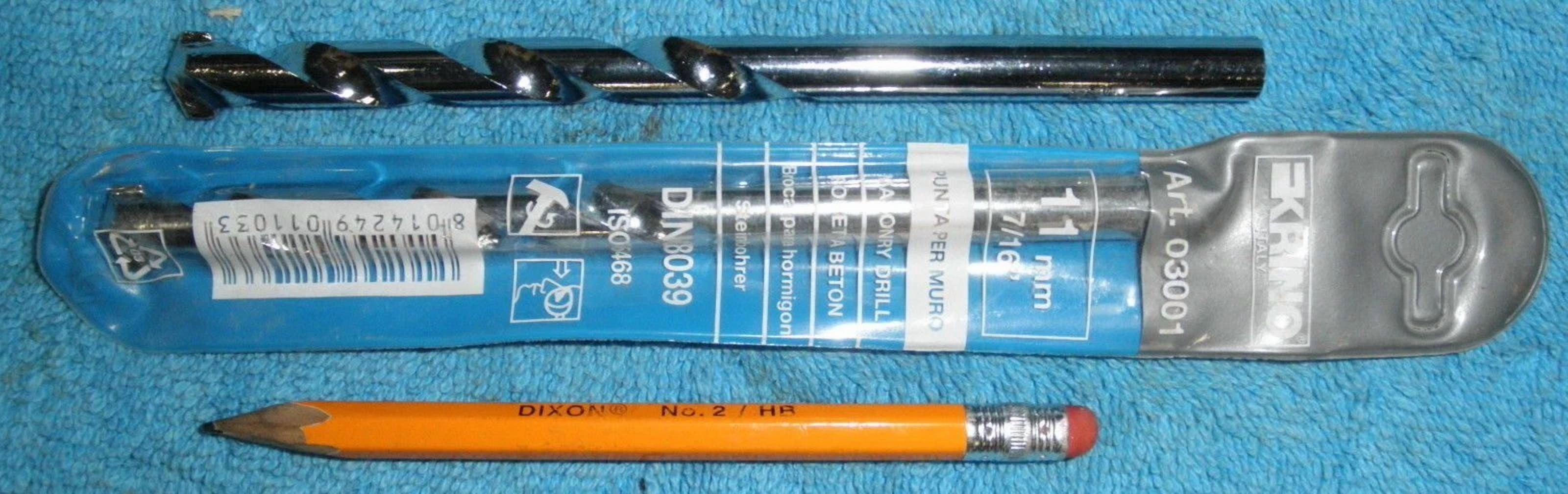 FABLE- 7/16 Masonry Hammer Drill Bit Krino 03001 3/8 Shank Chuck 6 ...