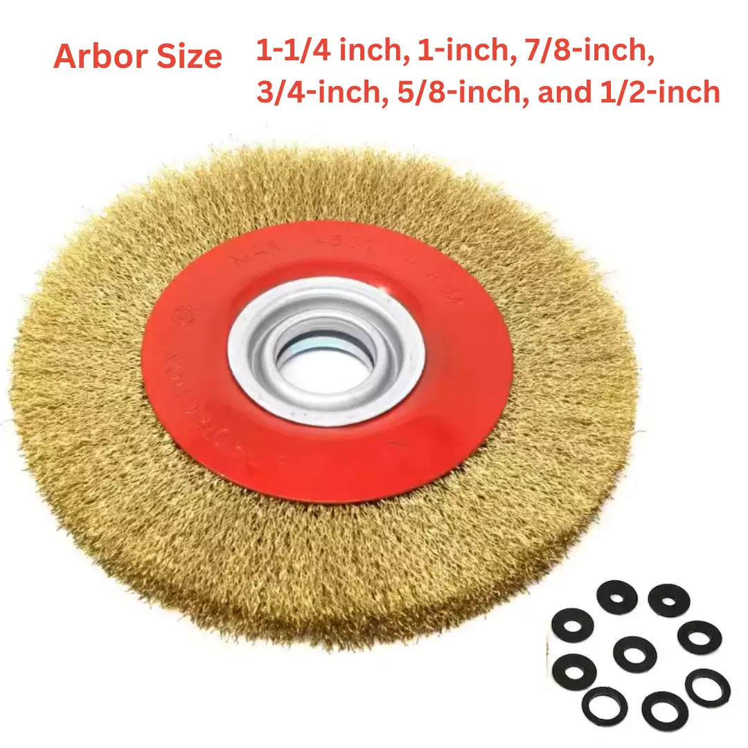 FABLE- 8 In. X 3/4 In. Crimped Steel Bench Wire Wheel With Arbor ...