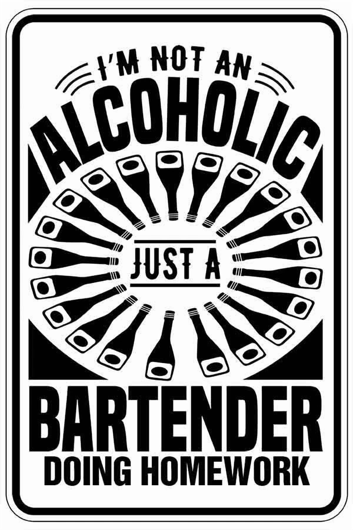 FABLE- Bartender Doing Homework Sign Metal Funny Man Cave House Decor ...