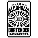 FABLE- Bartender Doing Homework Sign Metal Funny Man Cave House Decor ...