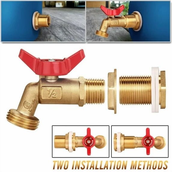 FABLE- Brass Rain Barrel Spigot Quarter Turn Ball Valve Spigot With ...