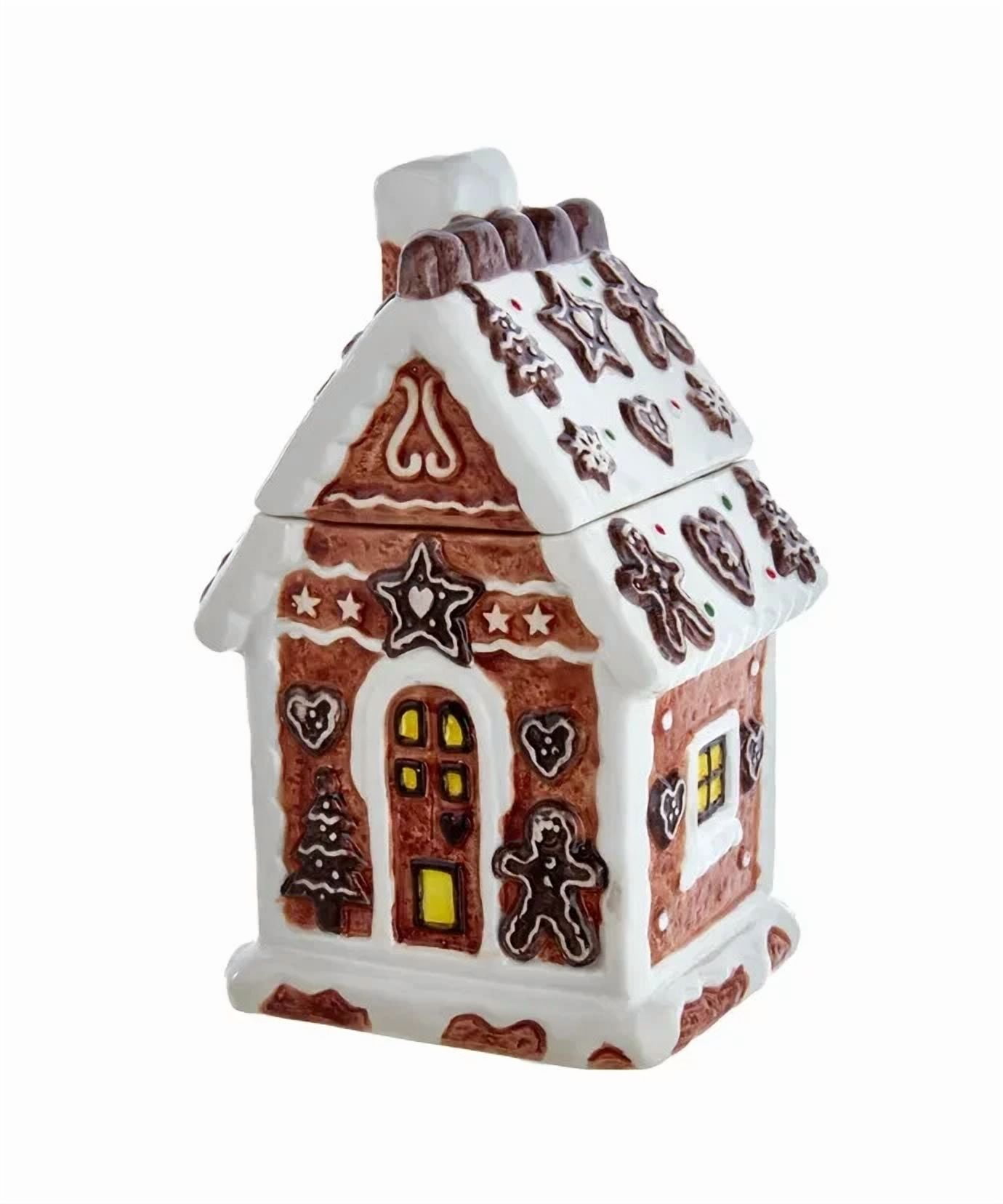 FABLE- Brown Gingerbread House Cookie Jar Perfect For Home And Office ...