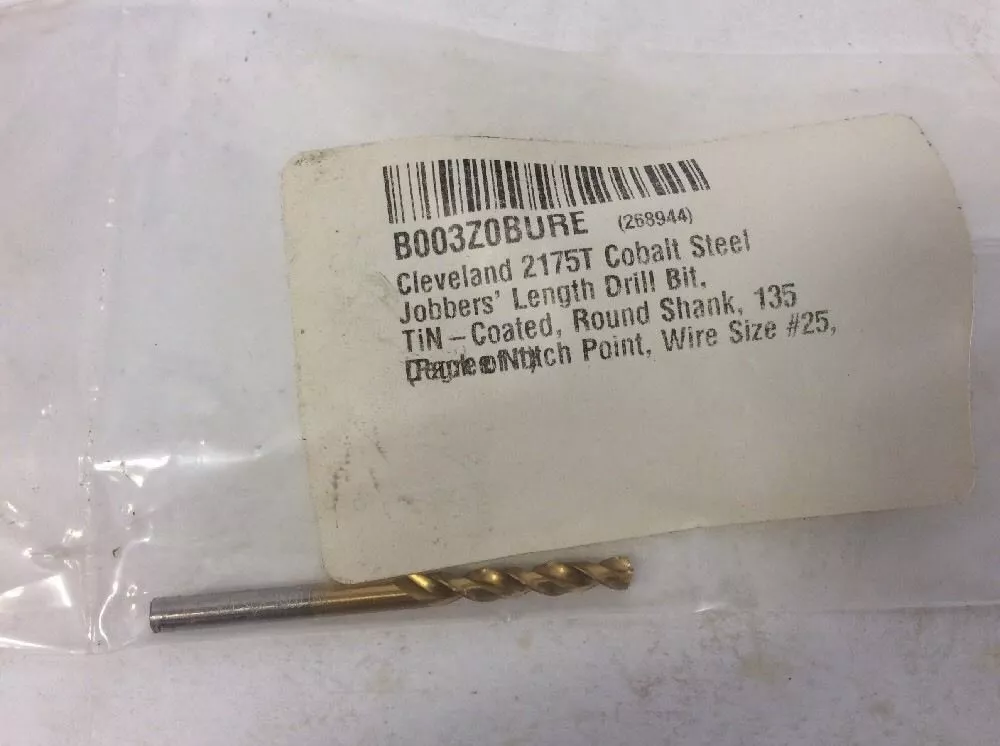FABLE- Cleveland 2175T Cobalt Steel Tin-Coat Jobbers' Length Drill Bit ...