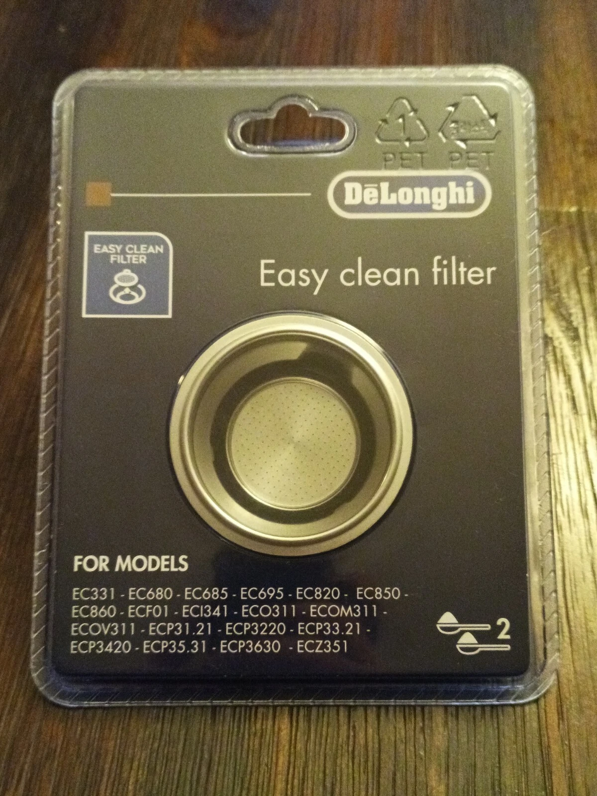 FABLE- Easy Clean 2 Cup Filter Fits De'Longhi Espresso/Cappuccino ...