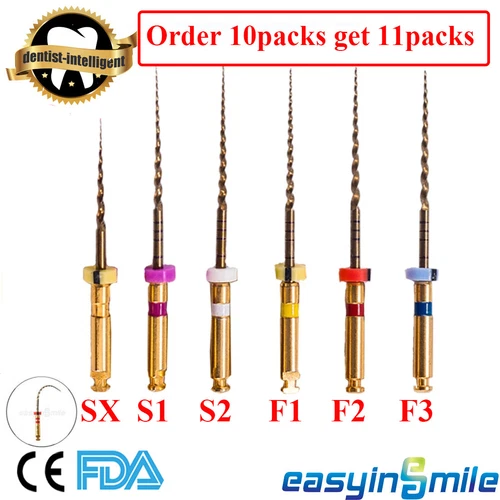 FABLE- Easyinsmile 6Pc Dental Endo Rotary Files X-Pro Gold Taper Sx-F3 ...