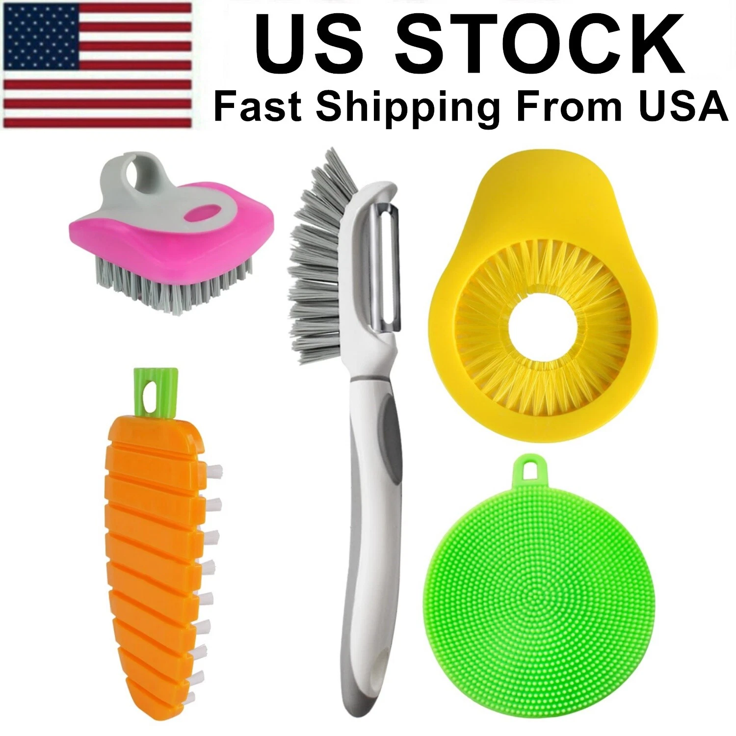 FABLE- Flexible Vegetable Brush Fruit And Vegetable Brushes, Vegetable ...