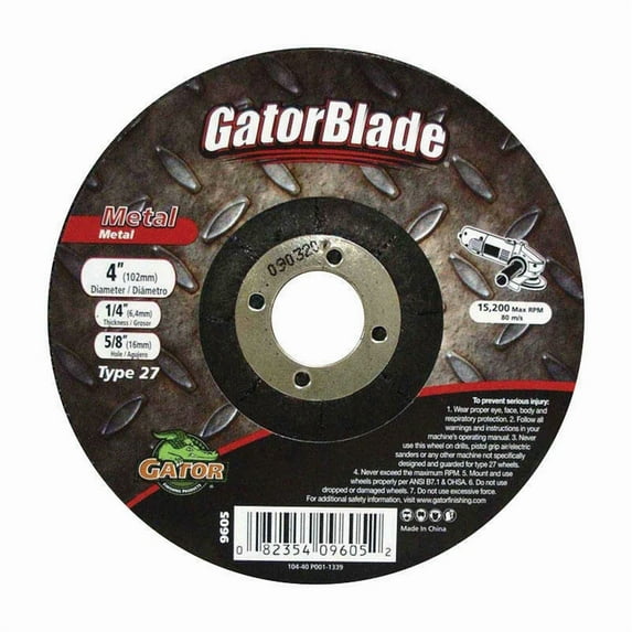 FABLE- Gator 4 In. D X 5/8 In. In. Metal Grinding Wheel 9605 - Walmart.com