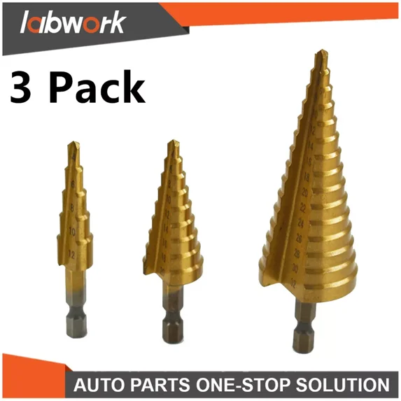 FABLE- Labwork Large Hss Steel Step Cone Drill Bit Set Hole Cutter 4-12 ...