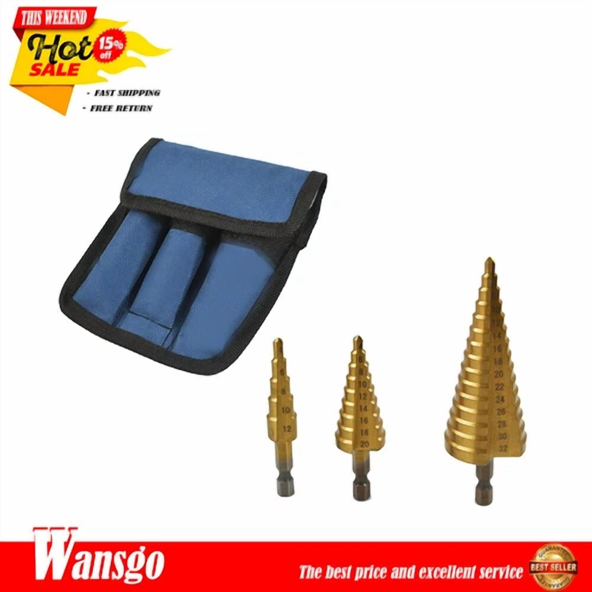 FABLE- Large Hss Steel Step Cone Drill Bit Set 4-20Mm/4-12Mm/4-32Mm ...