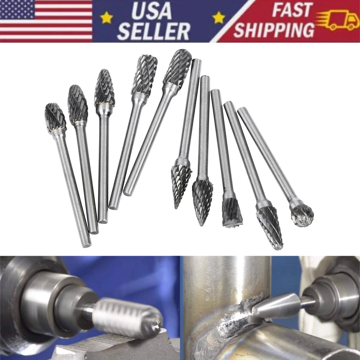 FABLE- New Double Cut Tungsten Steel Carbide Rotary Burr Die Grinder ...