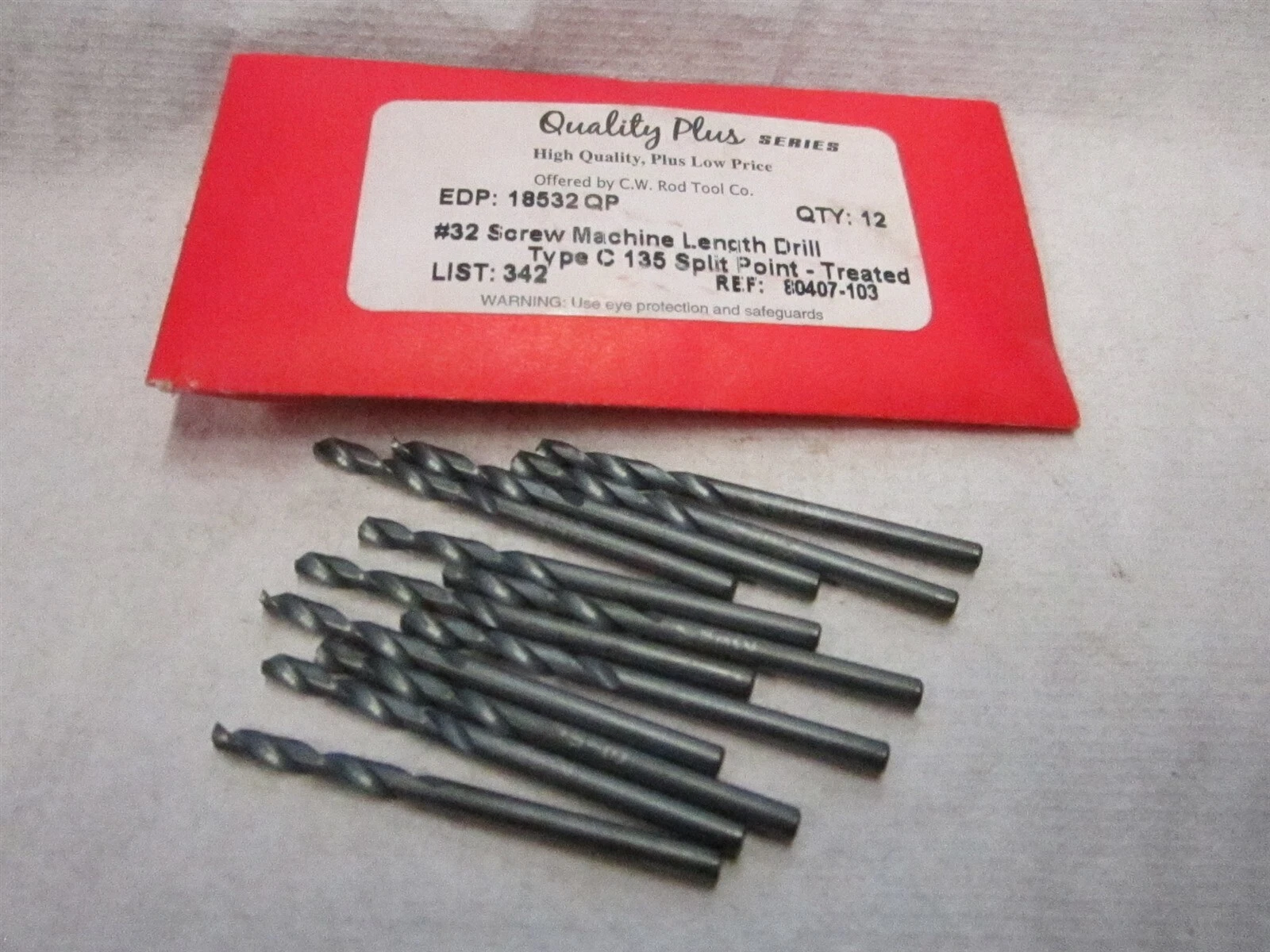 FABLE- Quality Plus (18532) #32 7/8 X 1-7/8 Screw Machine Type C Drill ...