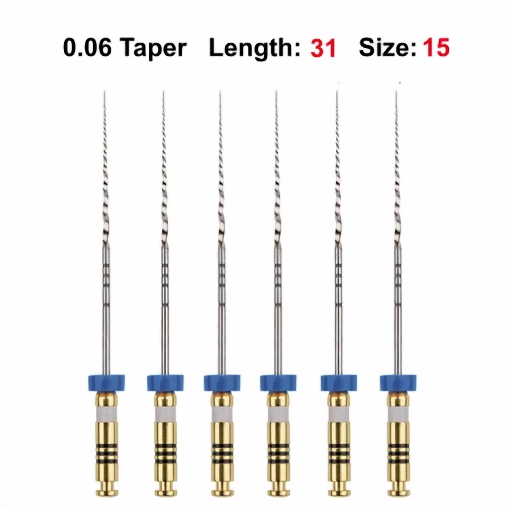 FABLE- Rotary Files Root Canal File .06 31Mm #15 "White" 6/Pk Nickel ...