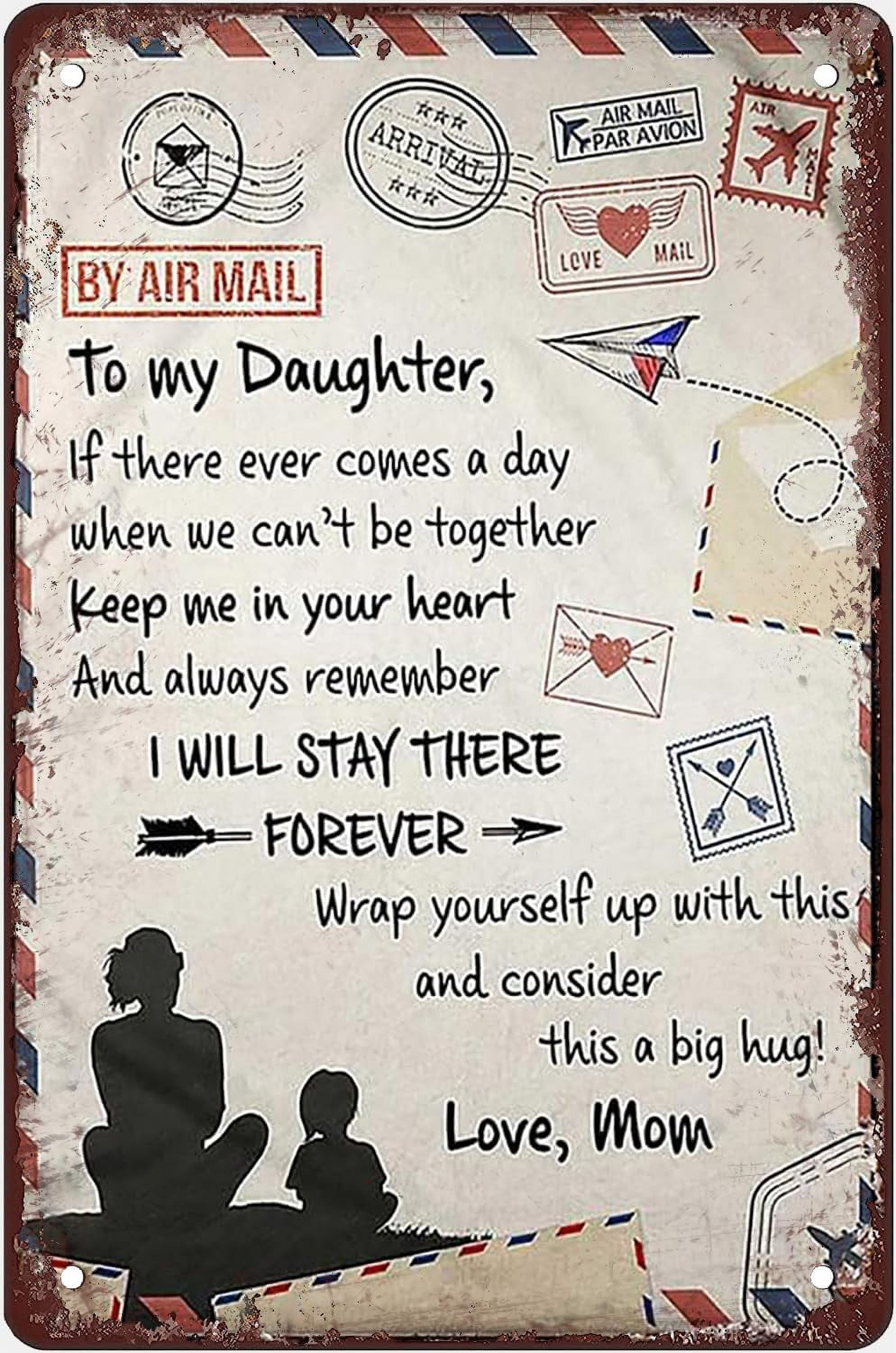 FABSURE To My Daughter Vintage Tin Sign, Mom Letter Love To My Daughter ...