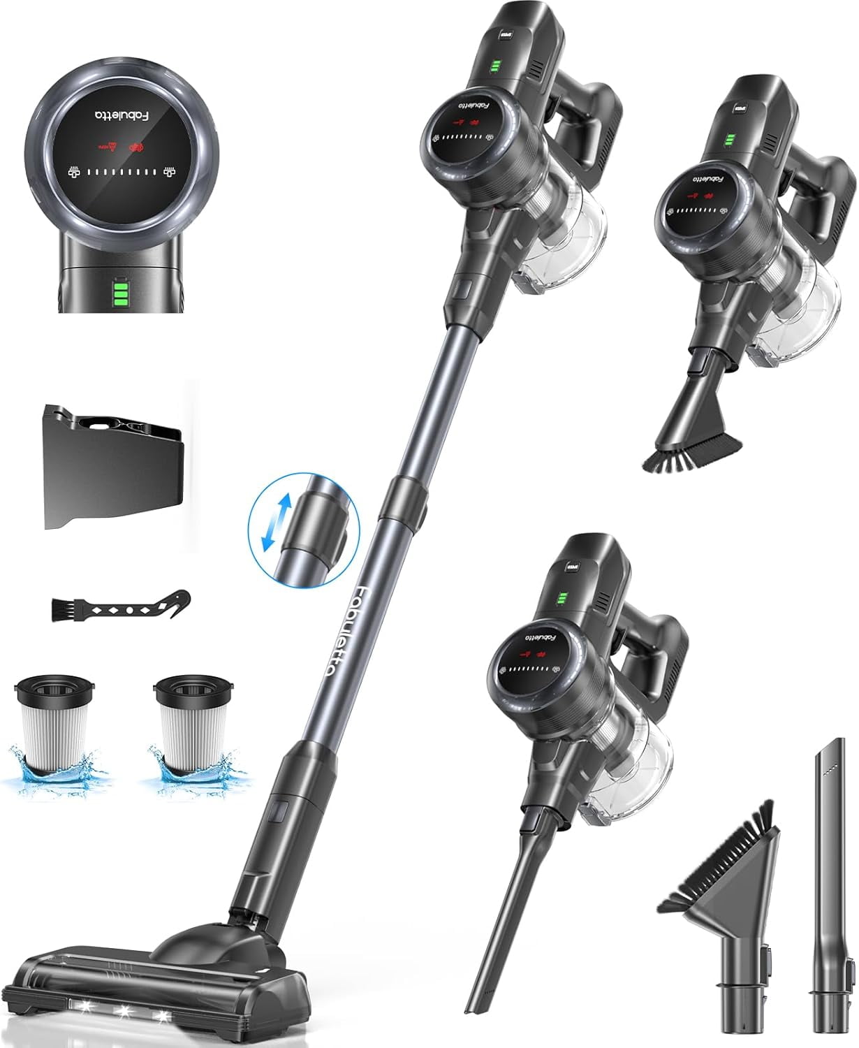 FABULETTA Cordless Vacuum Cleaner for Home, Powerful Stick Vacuum ...