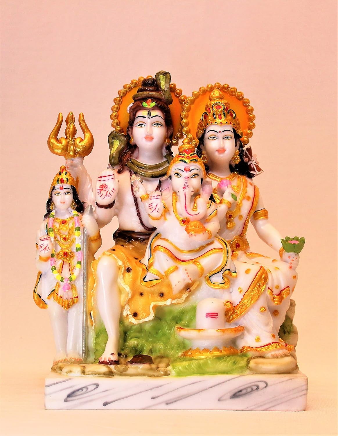 FABZONE Marble Dust Lord Shiv Parivar Mahadev Family Idol 105 Inches ...