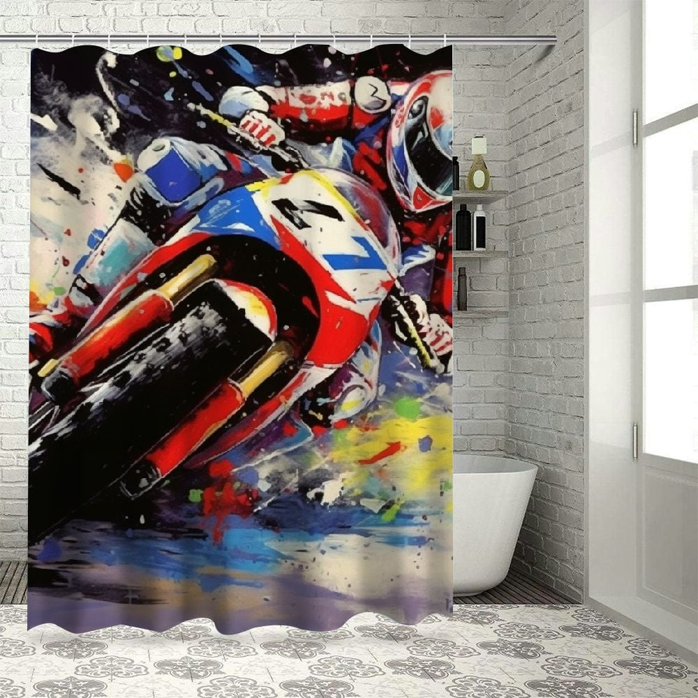 FACANNAP Action Speed Adventure Waterproof Shower Curtain Multiple ...