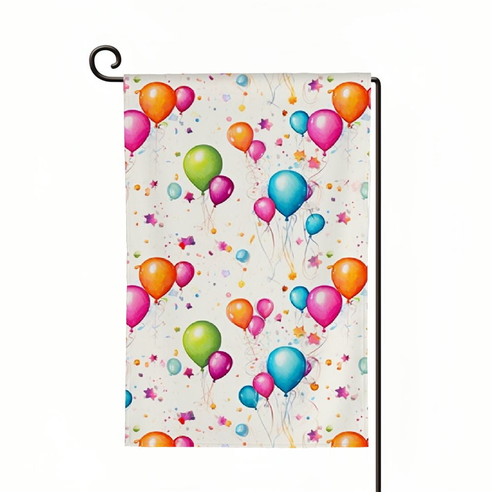 FACANNAP Balloons Streamers Paper Texture Garden Flag 12x18in ...