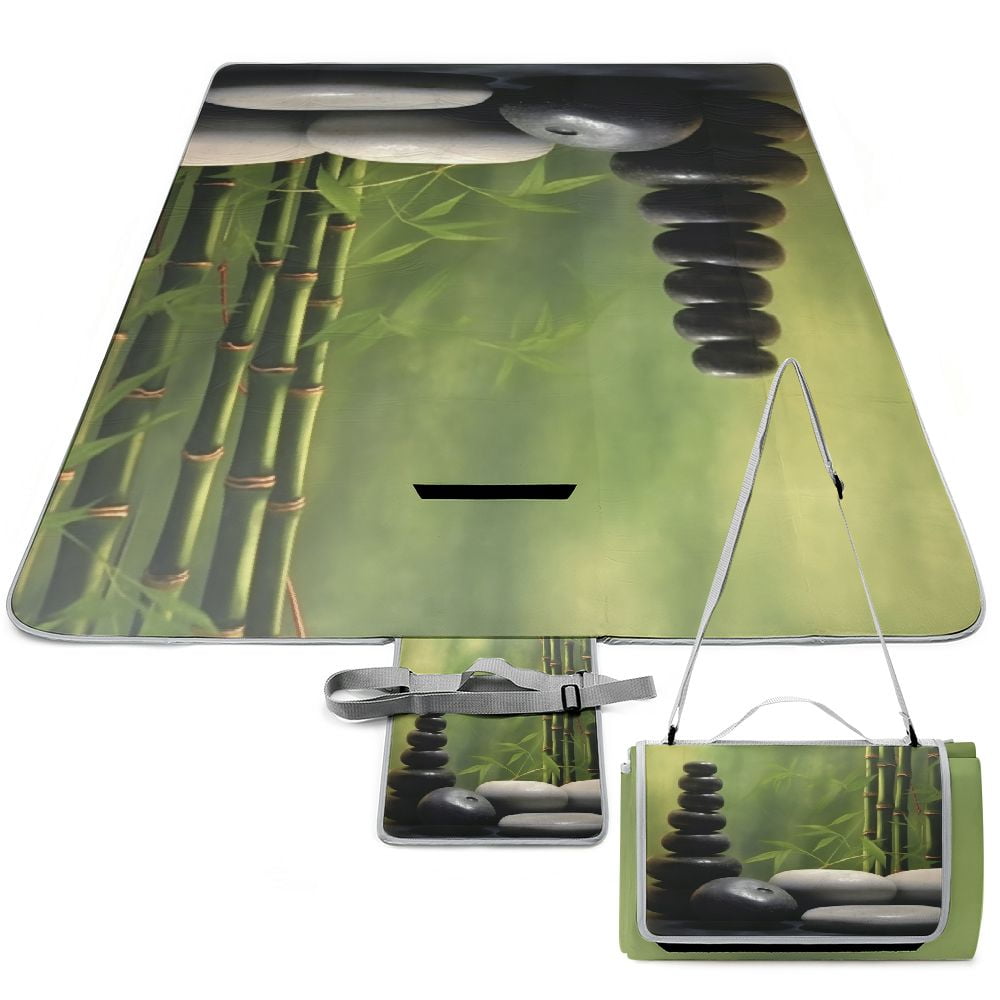 FACANNAP Bamboo Trees Square Outdoor Picnic Mat for Camping, Park ...